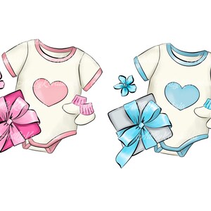 Baby Shower Clipart PNG, Gender Reveal, Digital Download - Etsy