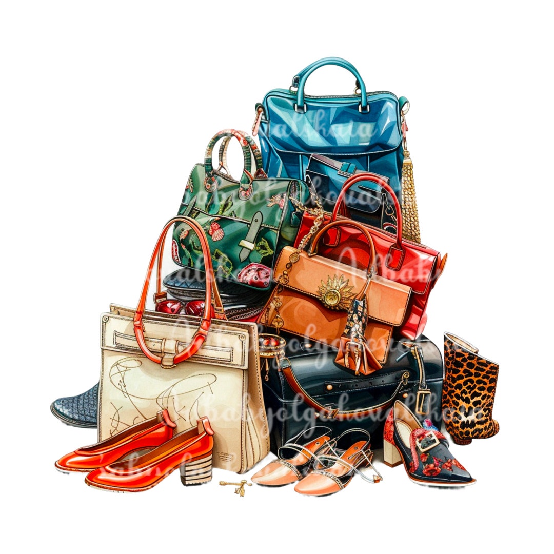 Fashion Illustration, Watercolor Purse Clipart PNG, Handbags, Fashion ...