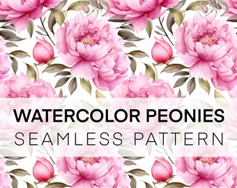 Peonies, Seamless Floral Pattern, Digital Download Floral Prints ...