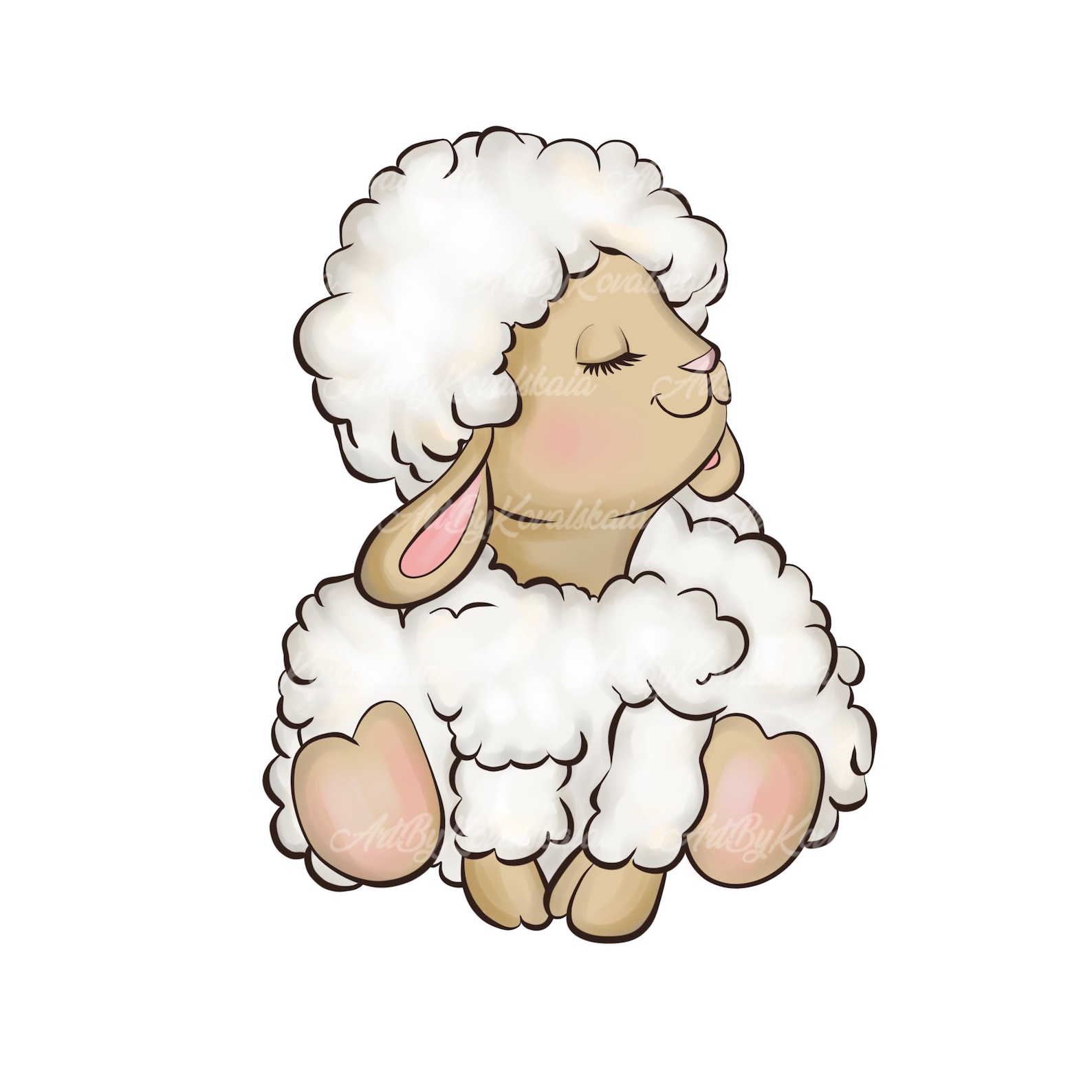 Sheep Clipart Cute Sheep PNG Sheep Clip Art Digital - Etsy