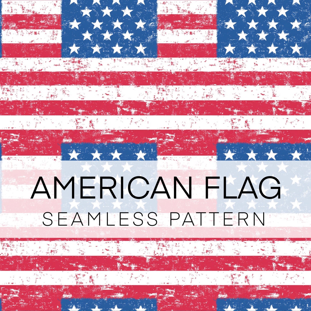 American Flag Seamless Pattern: Patriotic Digital Paper (digital ...