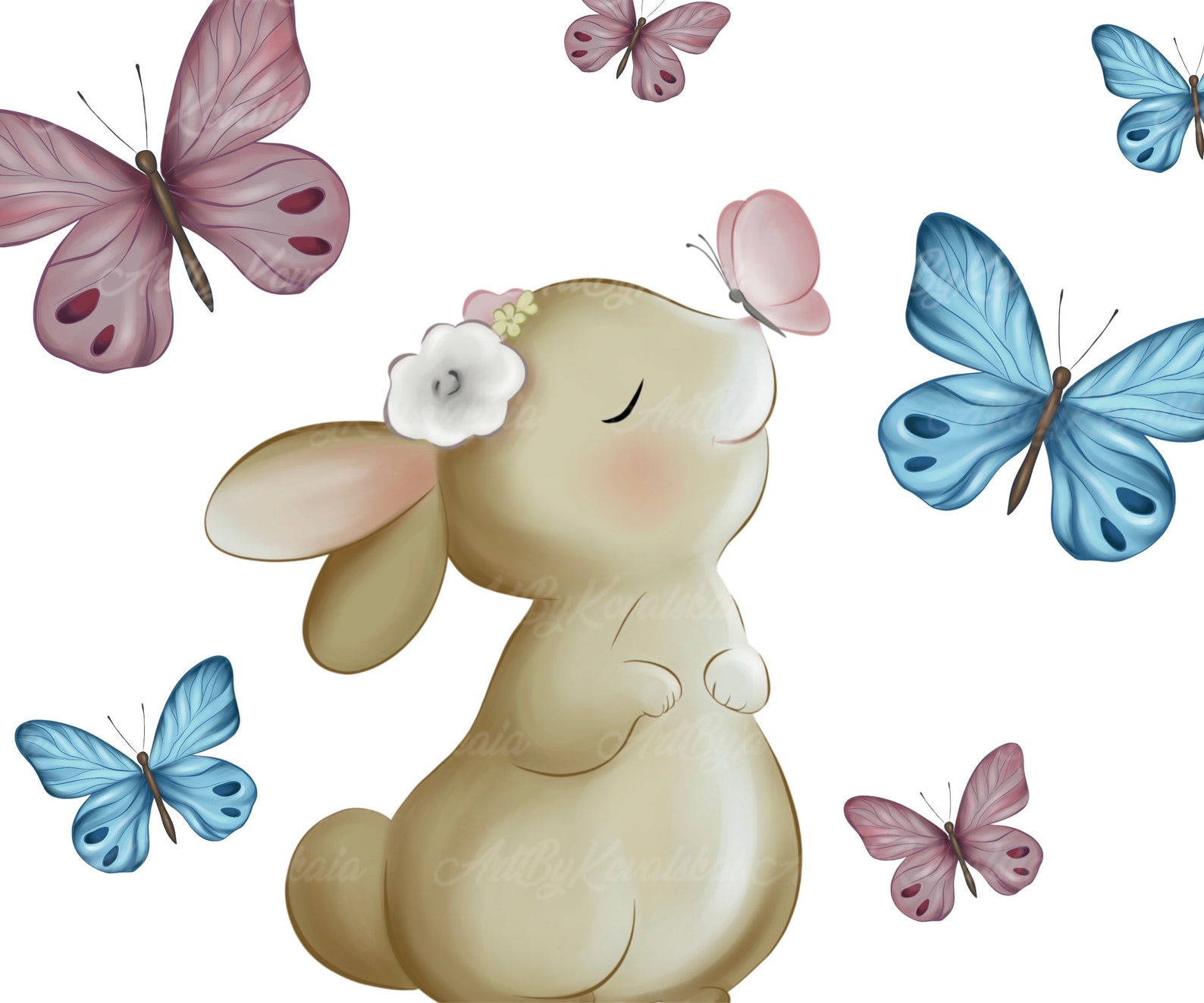 Bunny Clipart Cute Bunny Clipart PNG 3 Files Rabbits - Etsy