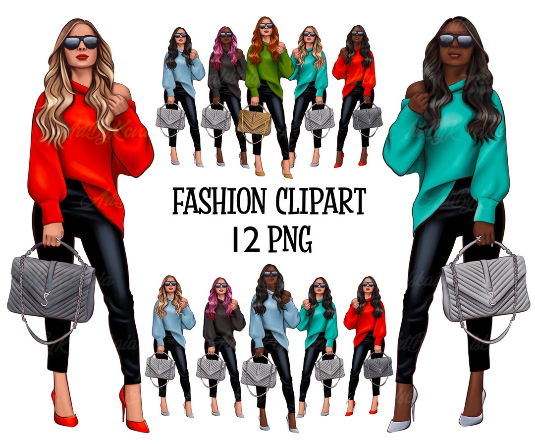 Fashion Girl Clipart, African American PNG, Commercial Use (digital ...