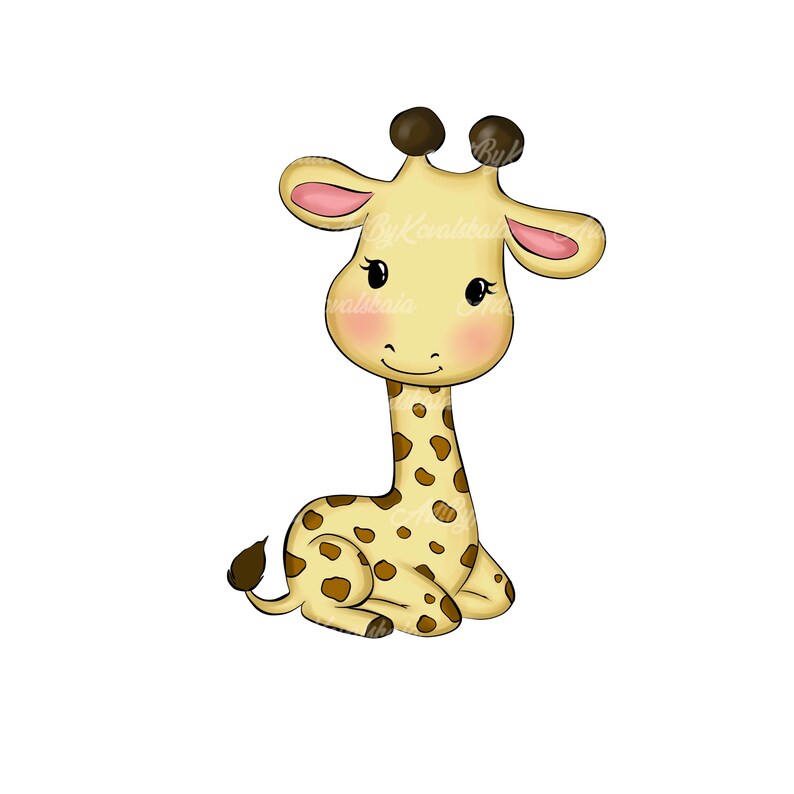 Giraffe Clipart Giraffe PNG Baby Shower Clipart Digital - Etsy