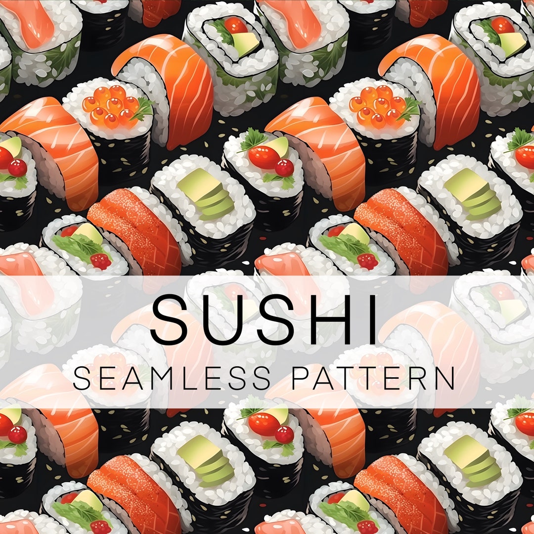 Seamless Pattern, Sushi Digital Paper, Food Wrap, DIGITAL DOWNLOAD - Etsy