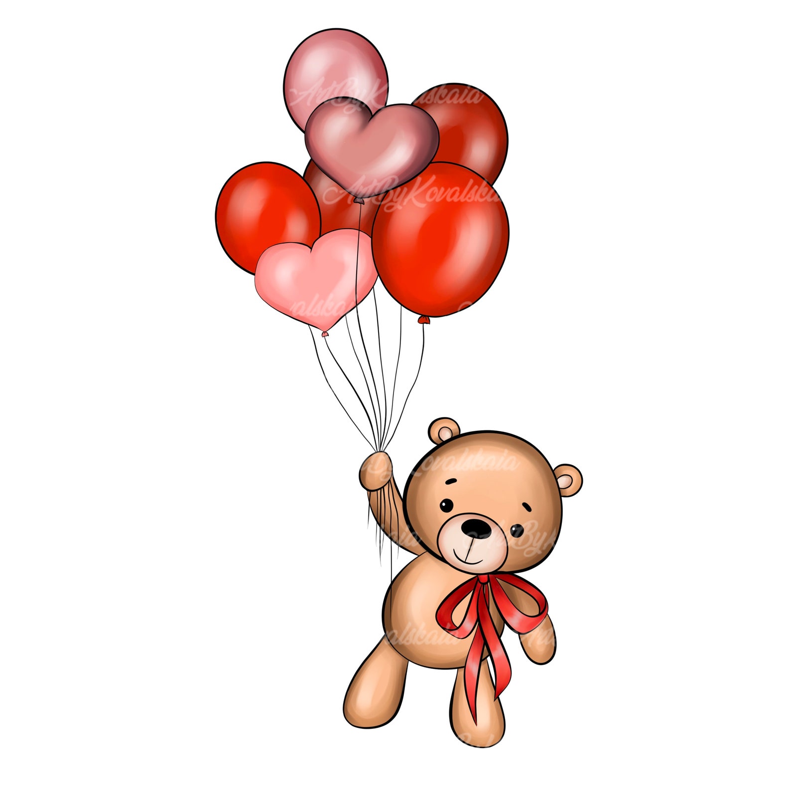 Teddy Bear Clipart Valentines Day Bear PNG Digital Download - Etsy