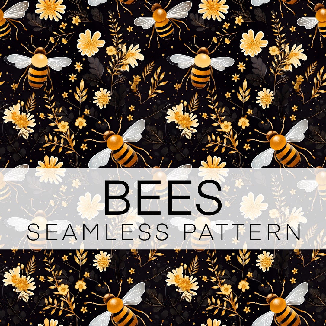 Bees Seamless Pattern, Digital Paper, Instant Download - Etsy