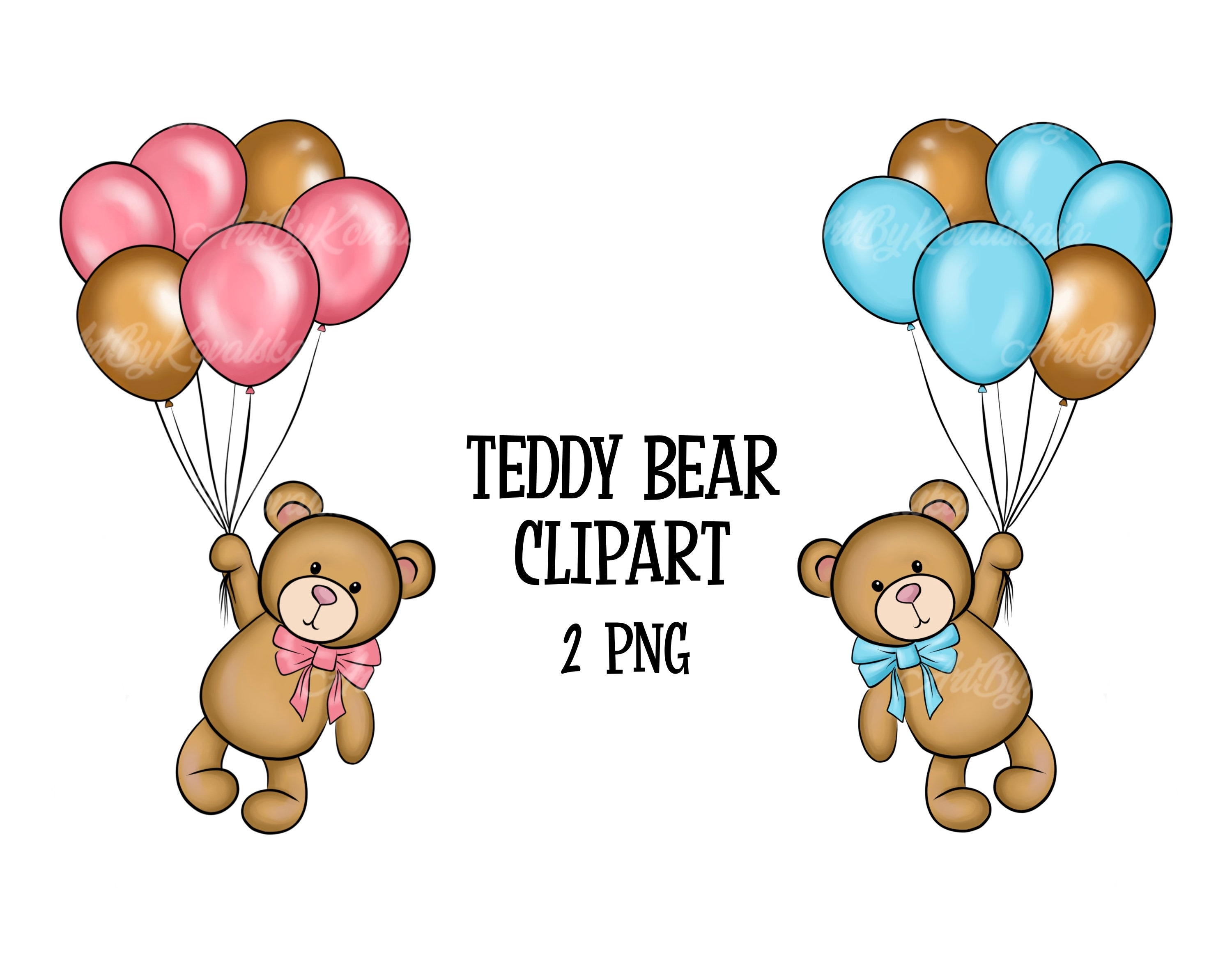 Teddy Bear Clipart Bear PNG Baby Shower PNG Digital - Etsy UK
