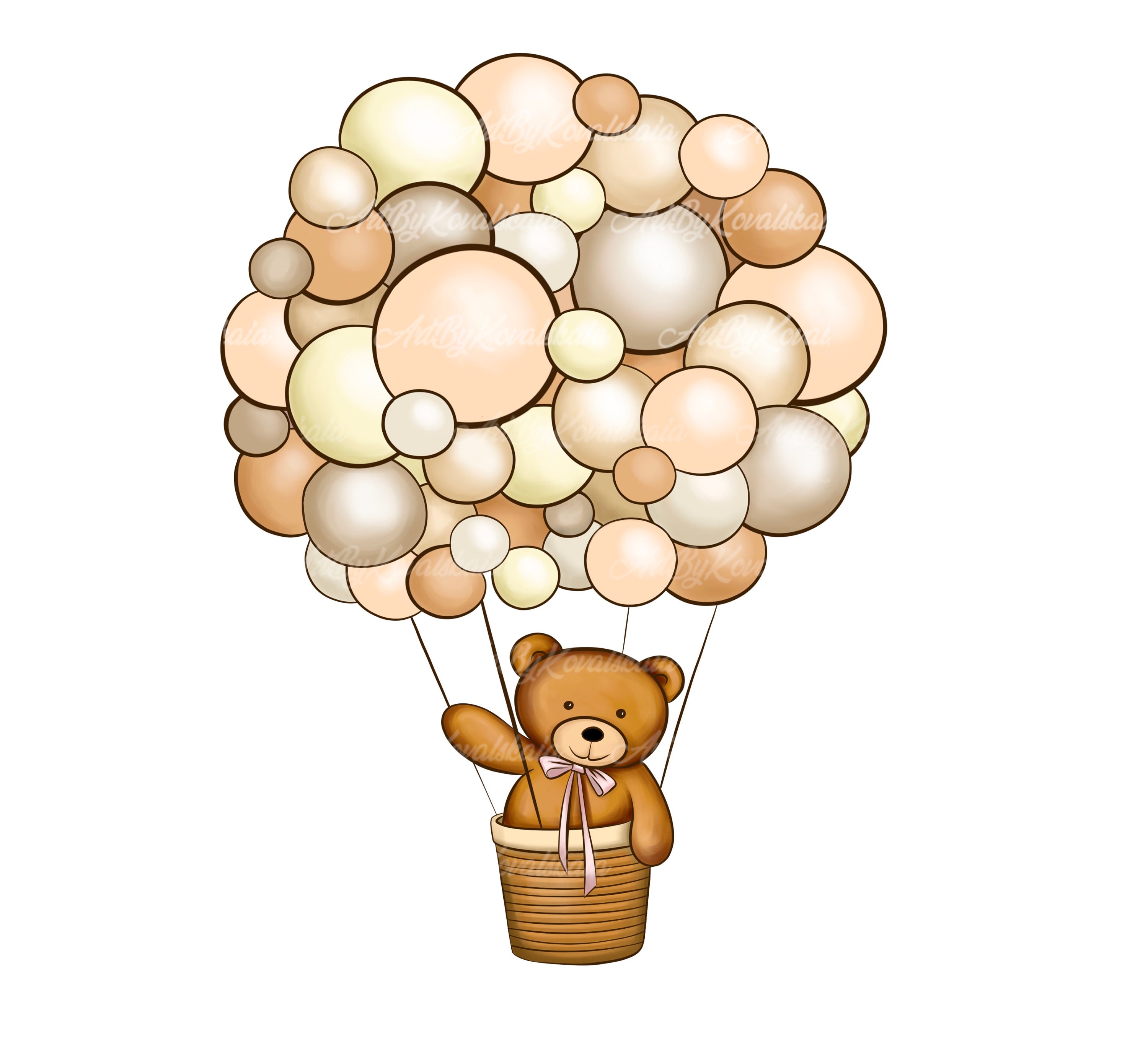 Teddy Bear Clipart PNG Baby Shower Air Balloon PNG Digital - Etsy Singapore