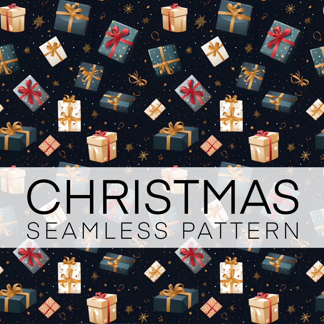 Christmas Gifts Digital Pattern, Christmas Digital Paper, Seamless ...