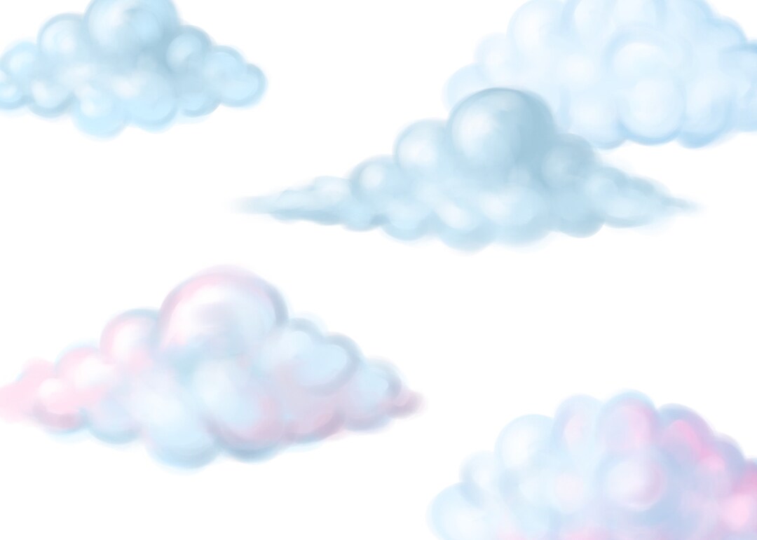 Watercolor Clouds Clipart, PNG, Digital Download - Etsy