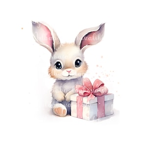 Watercolor Bunny Clipart, Cute Bunny PNG, Rabbit, Digital Download - Etsy