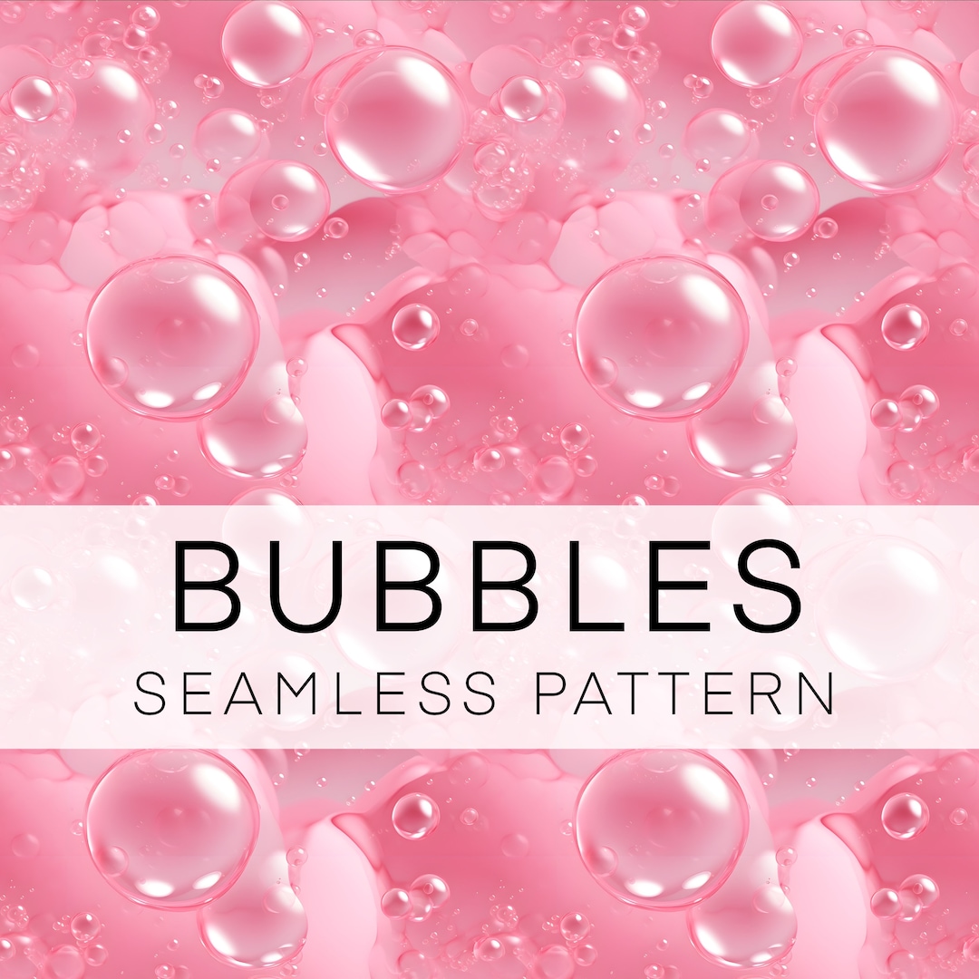 Bubbles Seamless Pattern, Digital Paper, Pink Bubbles Digital Pattern ...