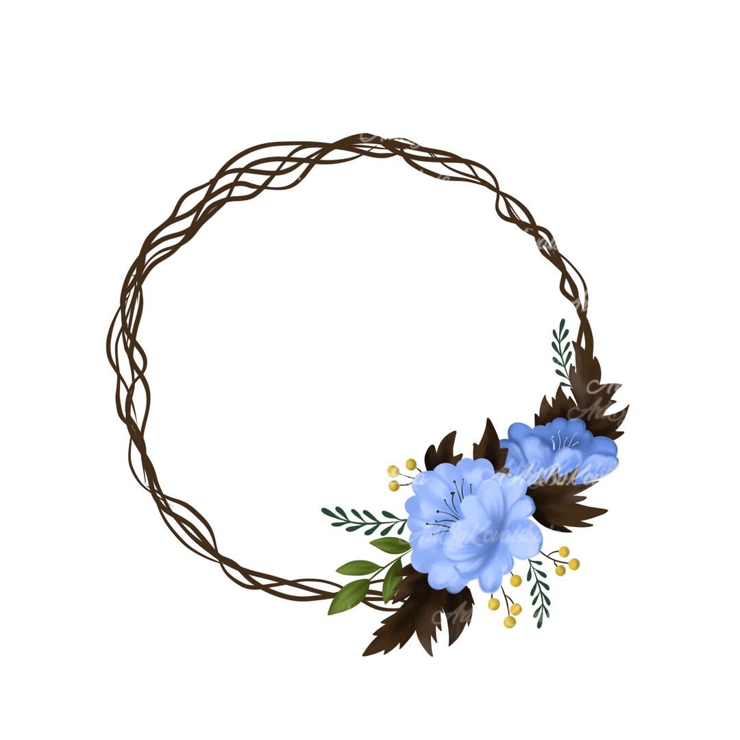 Flower Wreath Clipart, Flowers PNG, Digital Download - Etsy