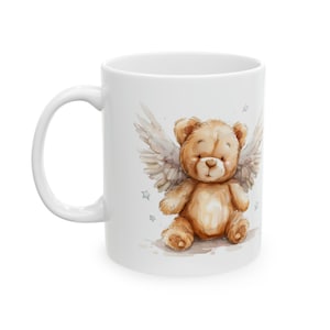 Teddy Bear Clipart, Watercolor Angel Bear PNG, Baby Shower, Digital ...