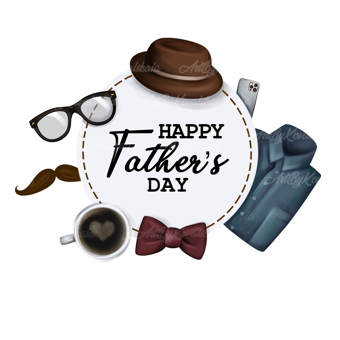 Happy Fathers Day Clipart PNG Digital Download - Etsy