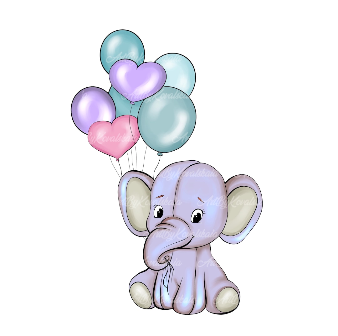 Elephant Clipart, Elephant Baby Shower, Elephant PNG, Baby Shower Boy ...
