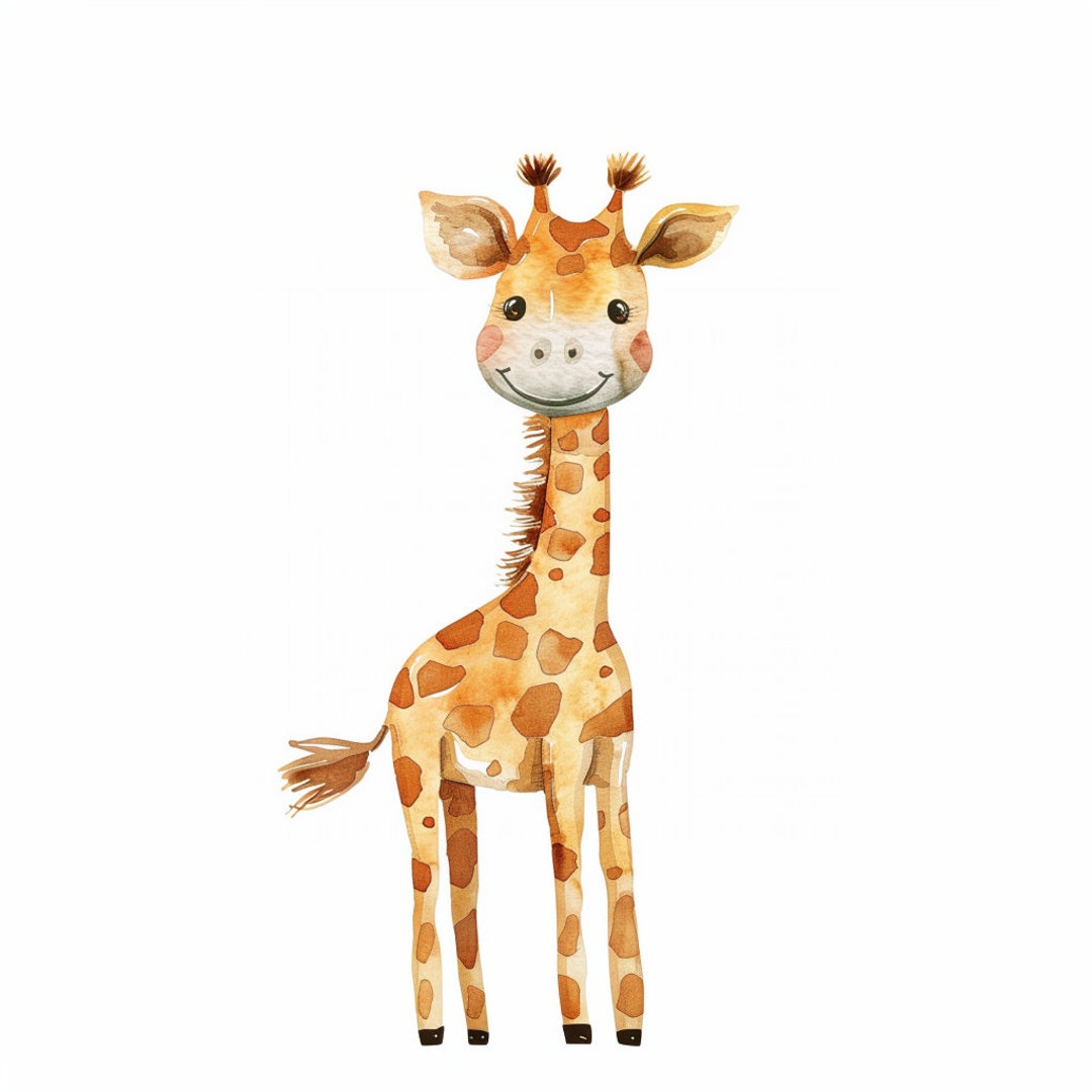 Giraffe Clipart, Cute Giraffe PNG, Baby Shower Clipart, Digital ...