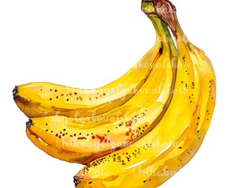 Banana Clipart, Banana PNG, Fruits Clip Art, Digital Download - Etsy