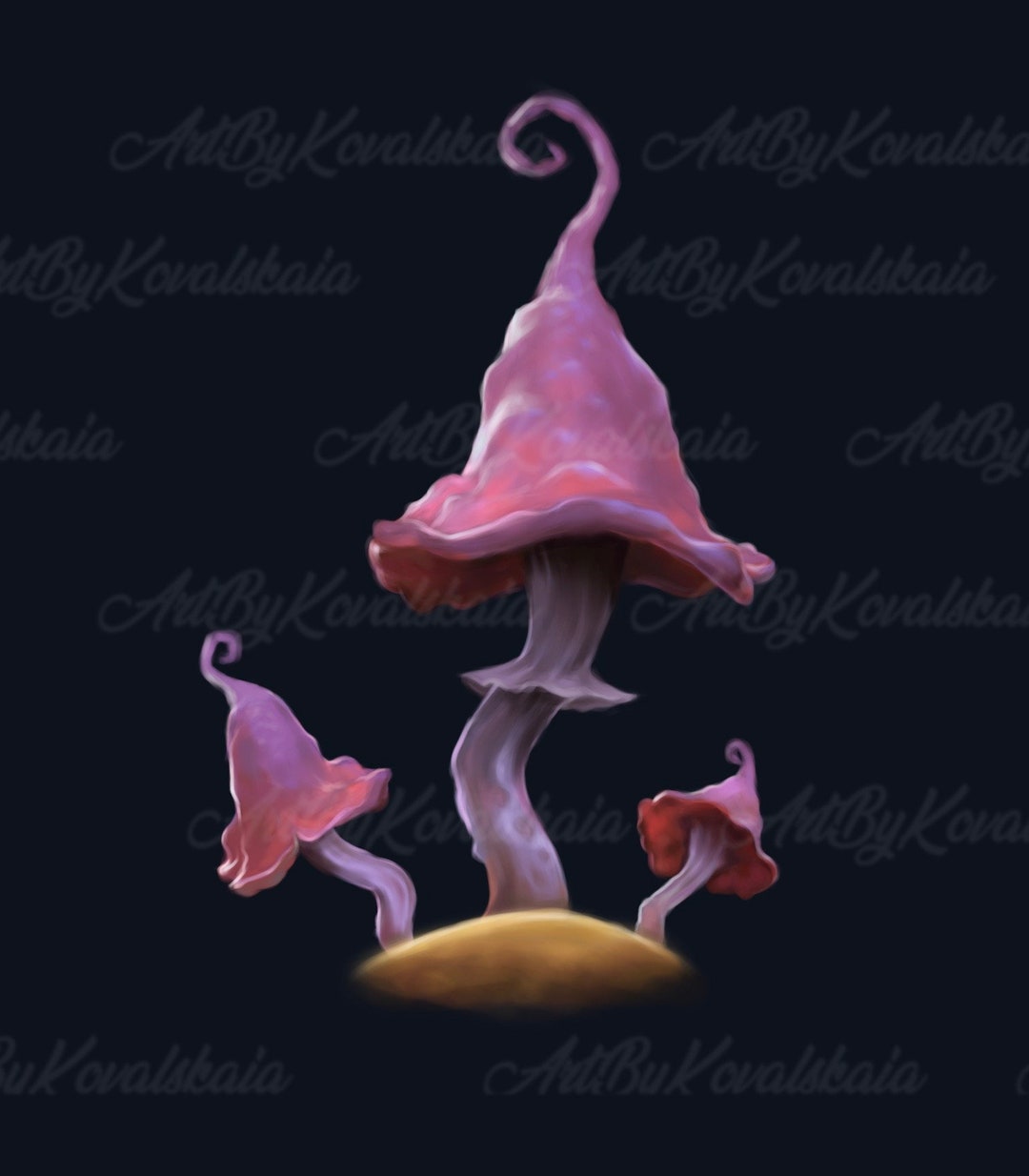 Mushroom Clipart Pink Mushrooms PNG Digital Download - Etsy