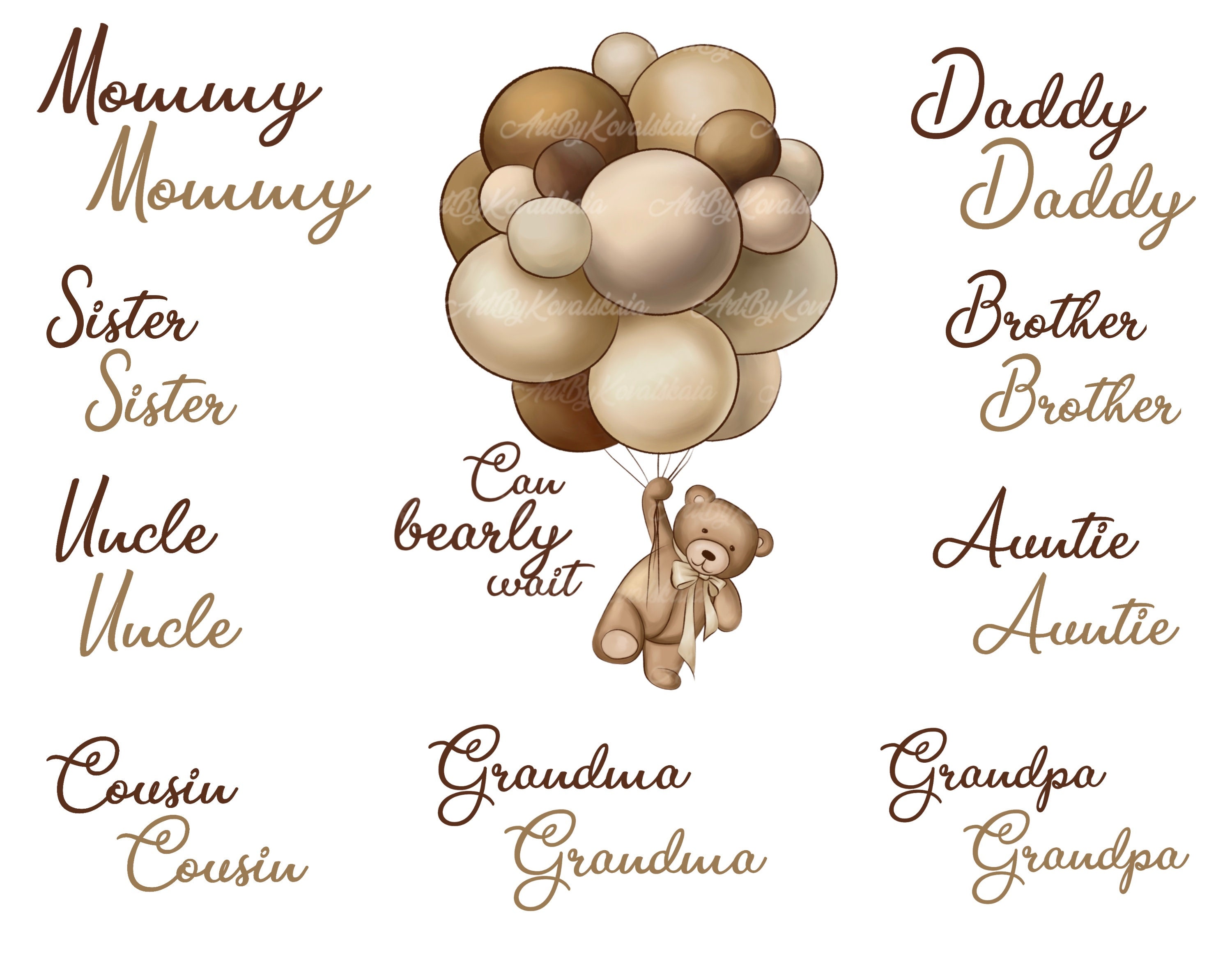 Can Bearly Wait Baby Shower Clipart Gender Neutral Baby - Etsy Australia