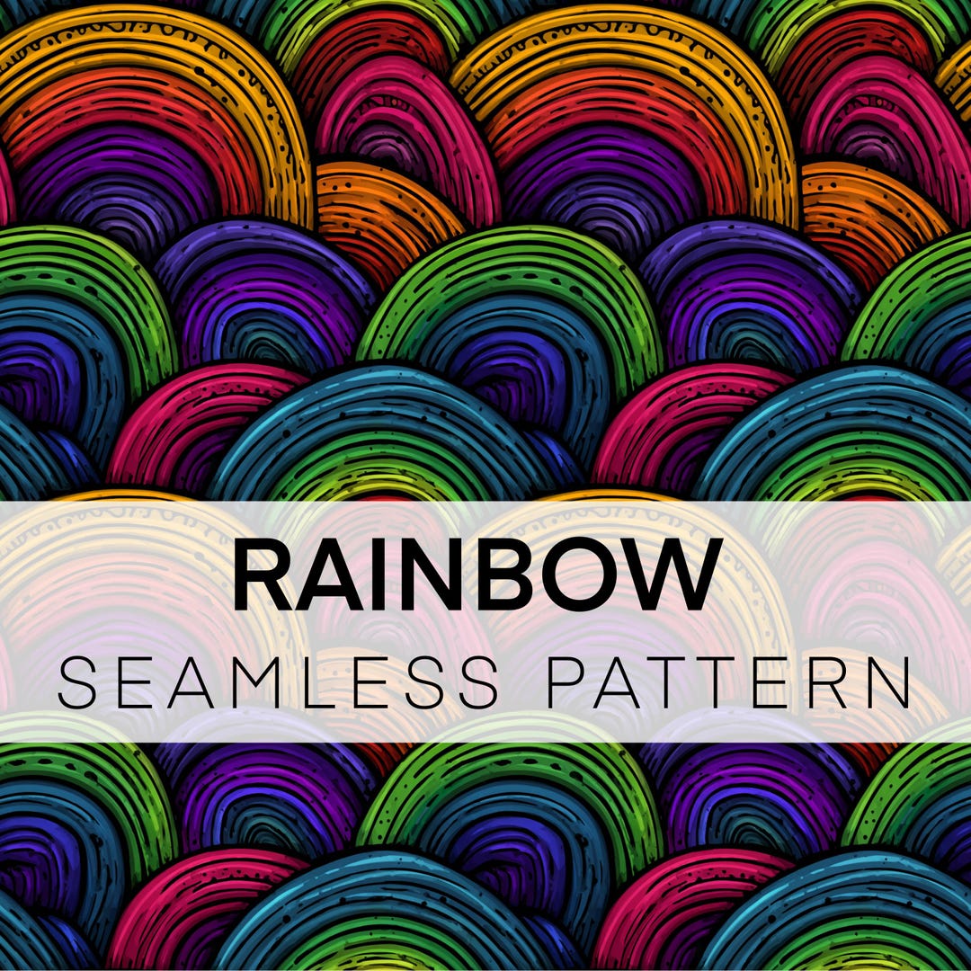 Rainbow Pattern: Seamless Digital Paper (12x12 Inches), Digital Wrap ...