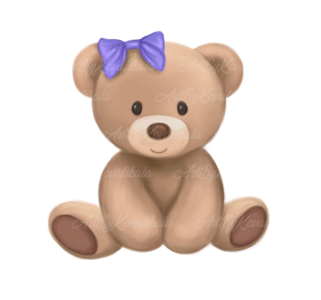 Teddy Bear Clipart, Cute Bear PNG, Baby Shower, Digital Download - Etsy