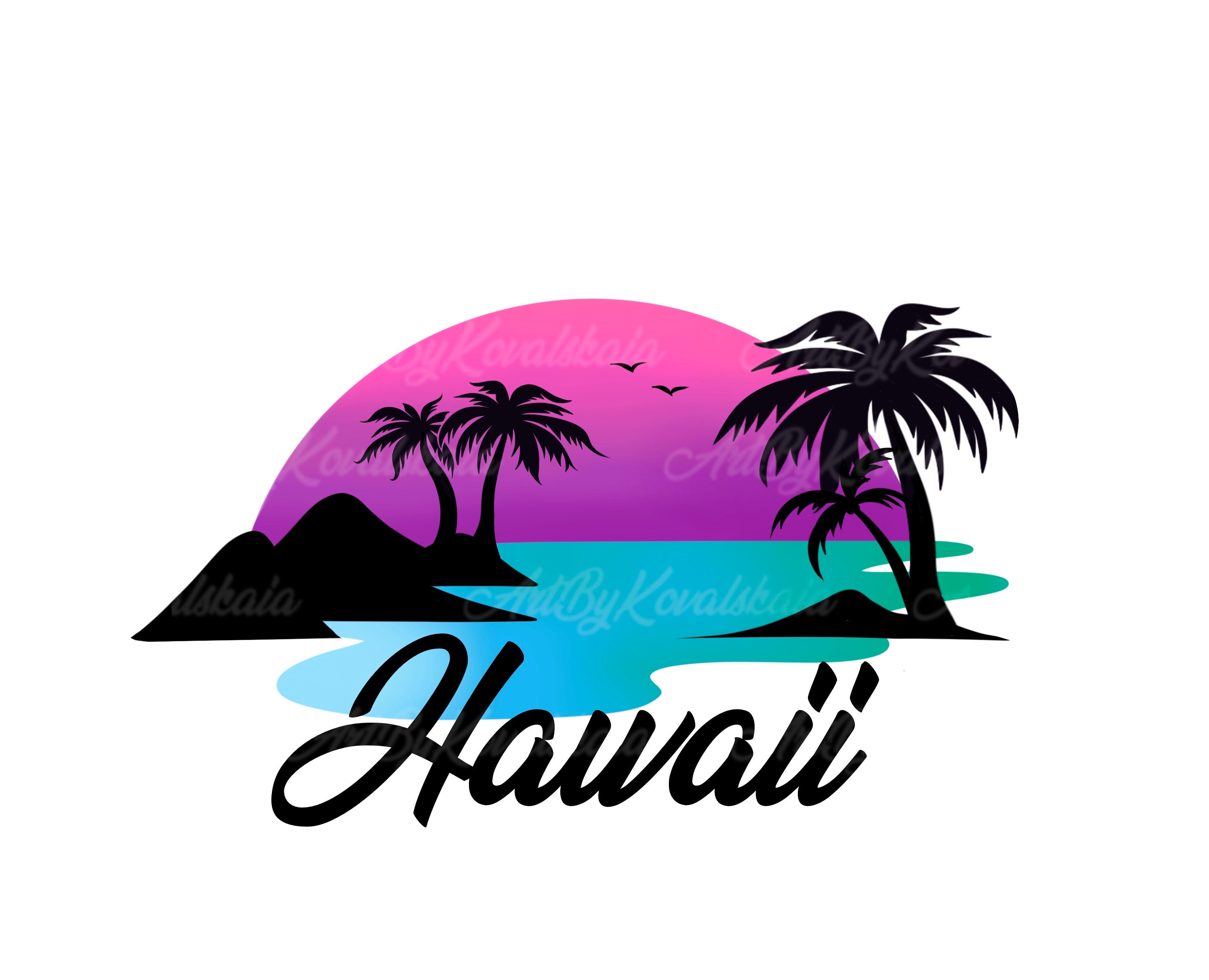 Hawaii PNG, Hawaii Clipart, Sunset, Palm Trees, Digital Download - Etsy UK