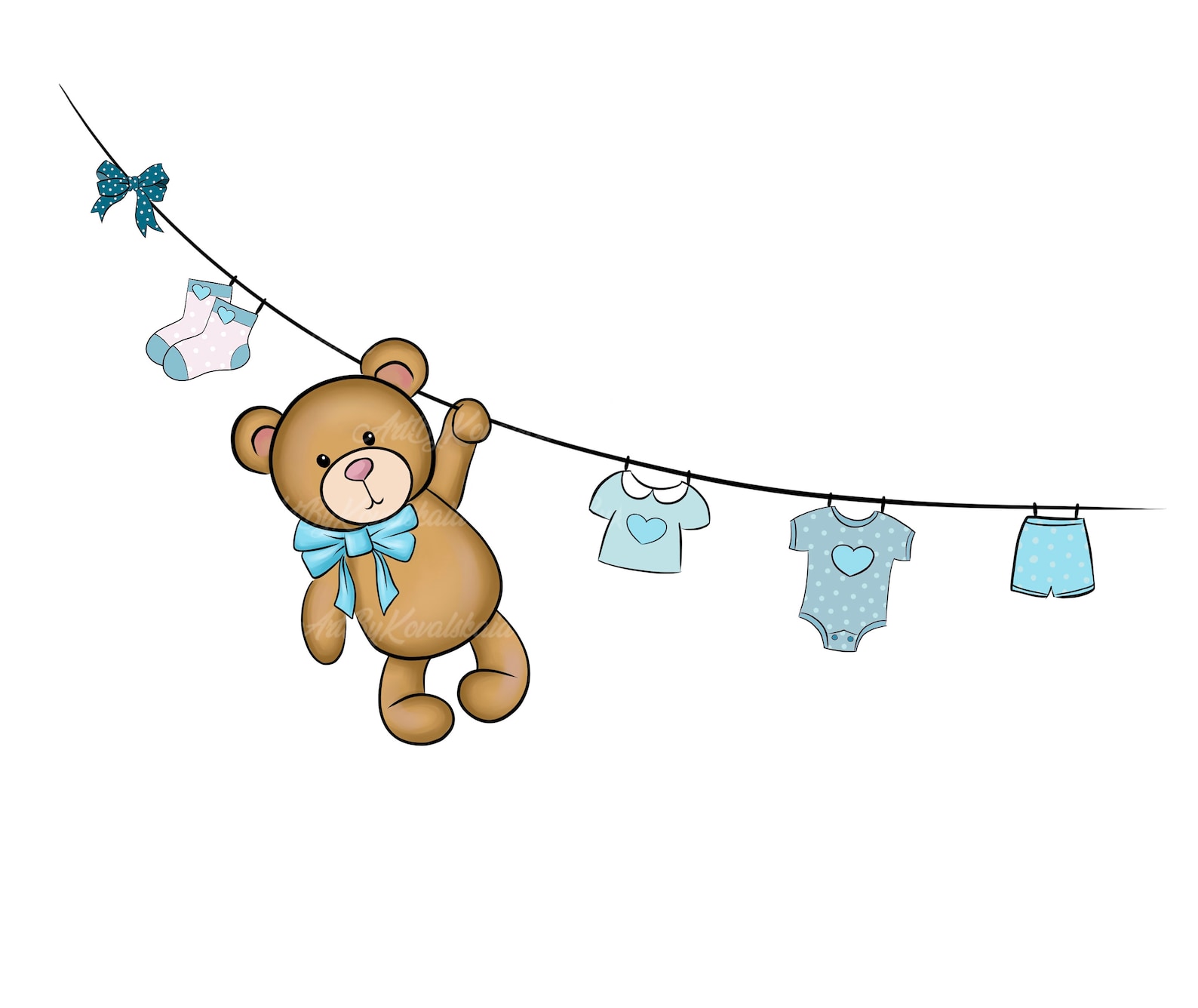 Teddy Bear Clipart PNG Baby Shower Digital Download - Etsy
