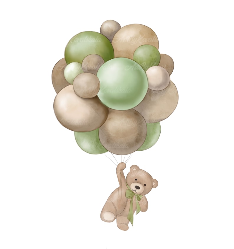 Watercolor Teddy Bear Clipart: Baby Shower PNG (digital Download) - Etsy UK