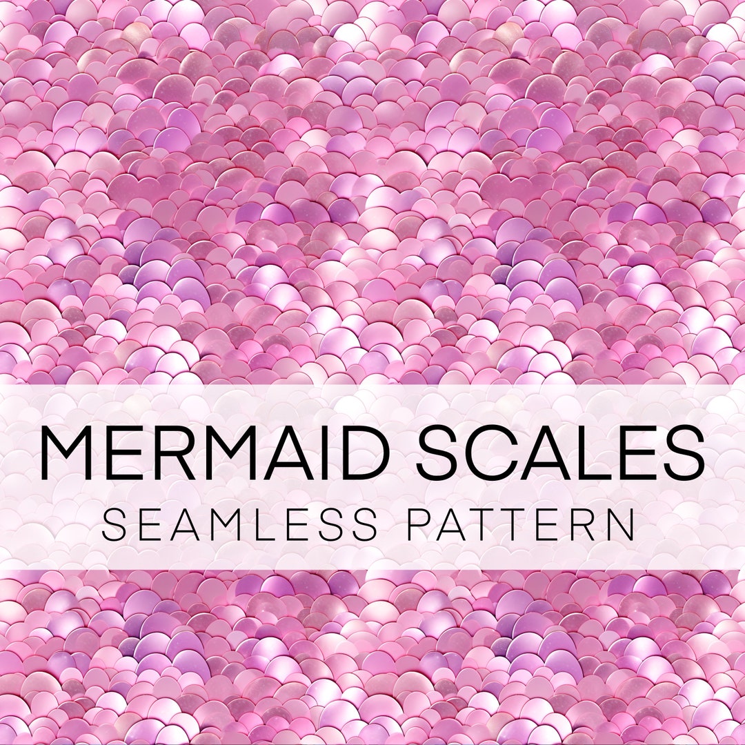 Pink Scales Glitter Digital Paper, Seamless 3D Glitter Pattern, Mermaid ...