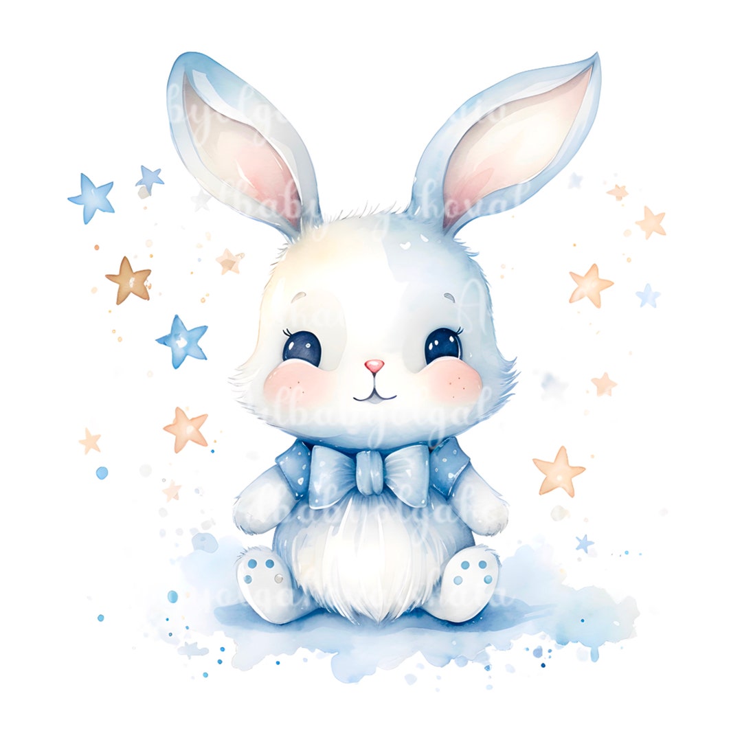 Watercolor Bunny Clipart, Cute Bunny PNG, Rabbit, DIGITAL DOWNLOAD - Etsy