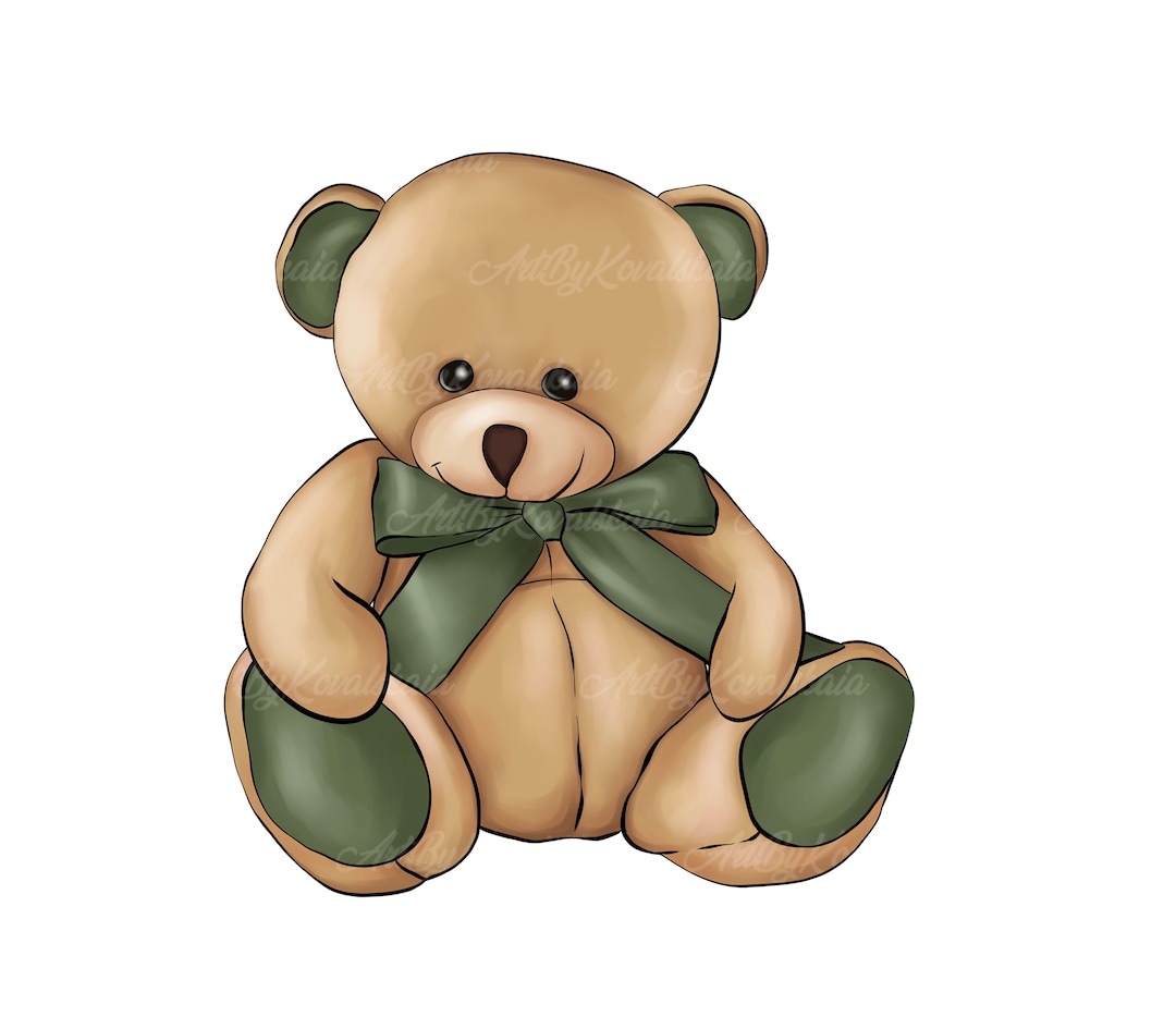 Teddy Bear Clipart, Bear PNG, Baby Bear, PNG, Baby Shower, Digital ...