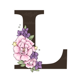 Letter L Floral Alphabet Clipart Letters Clipart Flowers - Etsy