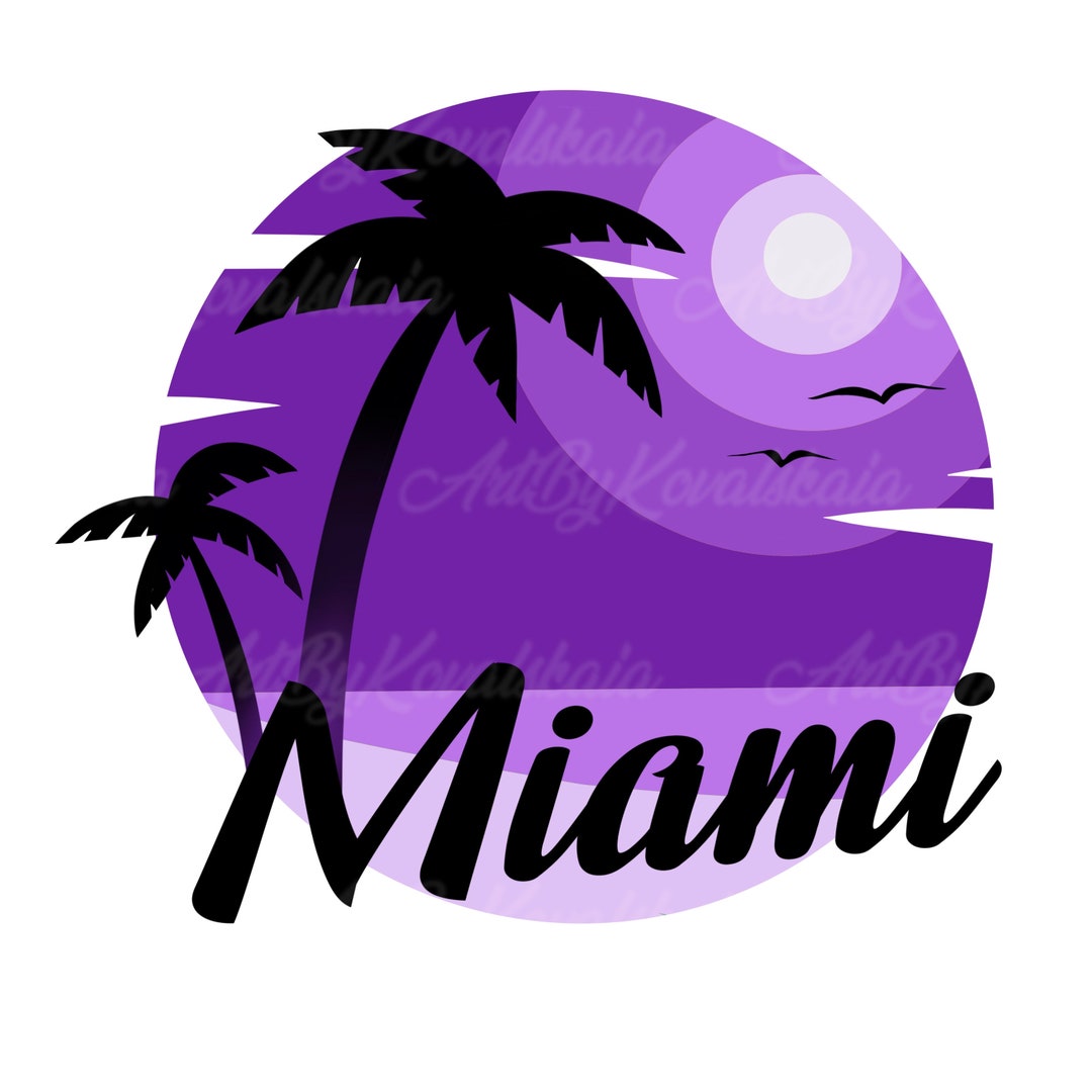 Miami PNG, Miami Clipart, Sunset, Palm Trees, Digital Download - Etsy