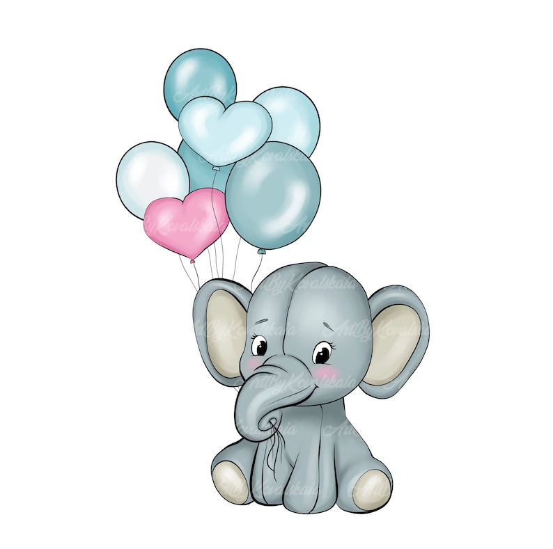 Elephant Clipart Elephant Baby Shower Elephant PNG Baby - Etsy