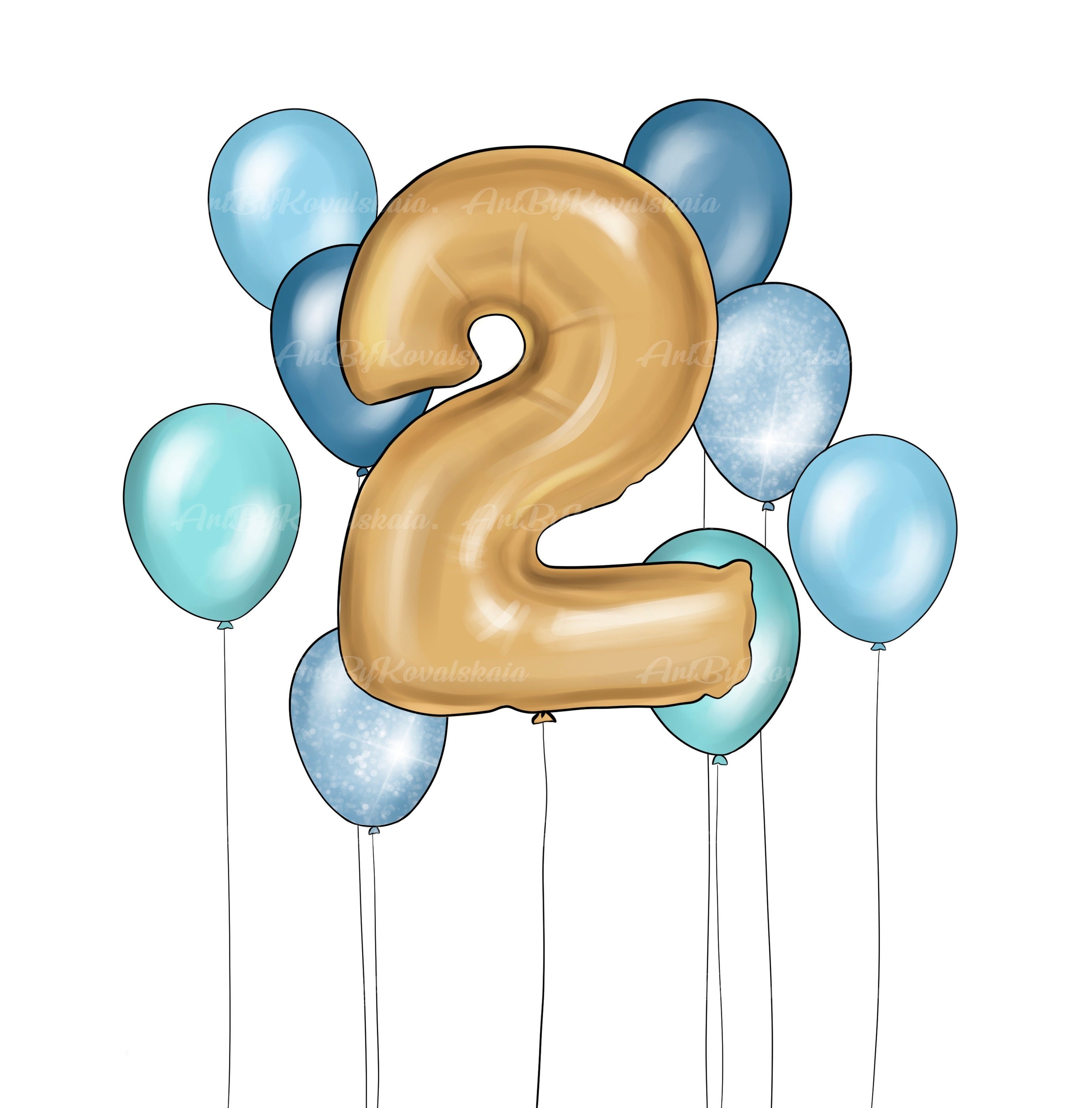 Birthday Clipart, Birthday PNG, Second Birthday, Balloons Clipart ...
