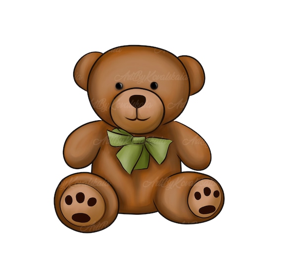 Teddy Bear Clipart Bear PNG Baby Shower Boy Digital - Etsy