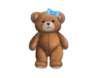 Teddy Bear Clipart, Cute Teddy Bear PNG, Baby Shower Boy, Digital Download - Etsy