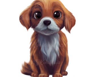 Cute Dog Clipart, Cute Puppy Clipart, Pets Clipart, Cute Dog and Heart ...