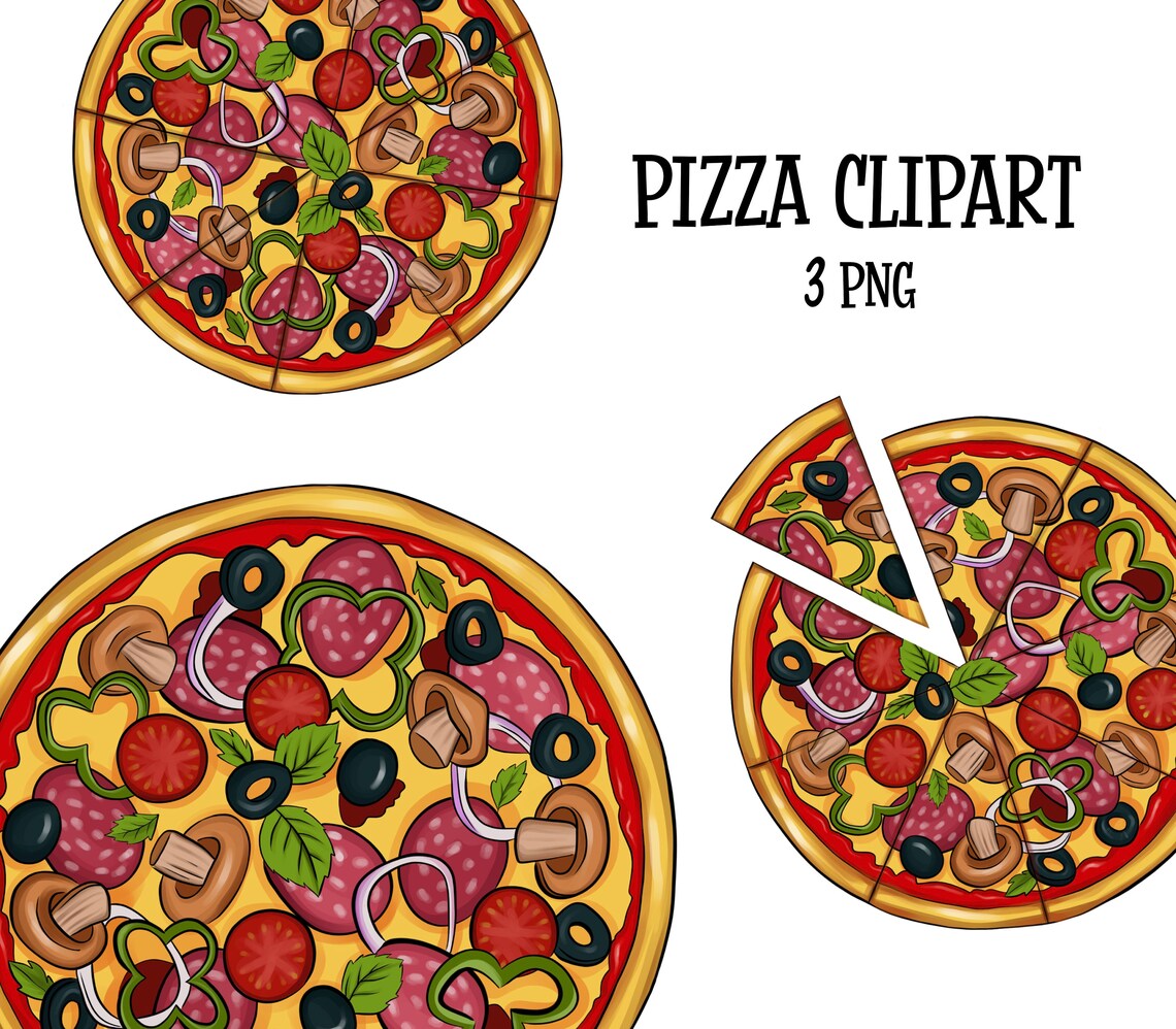 Pizza Clipart Pizza PNG Fast Food Clipart Italian Food - Etsy