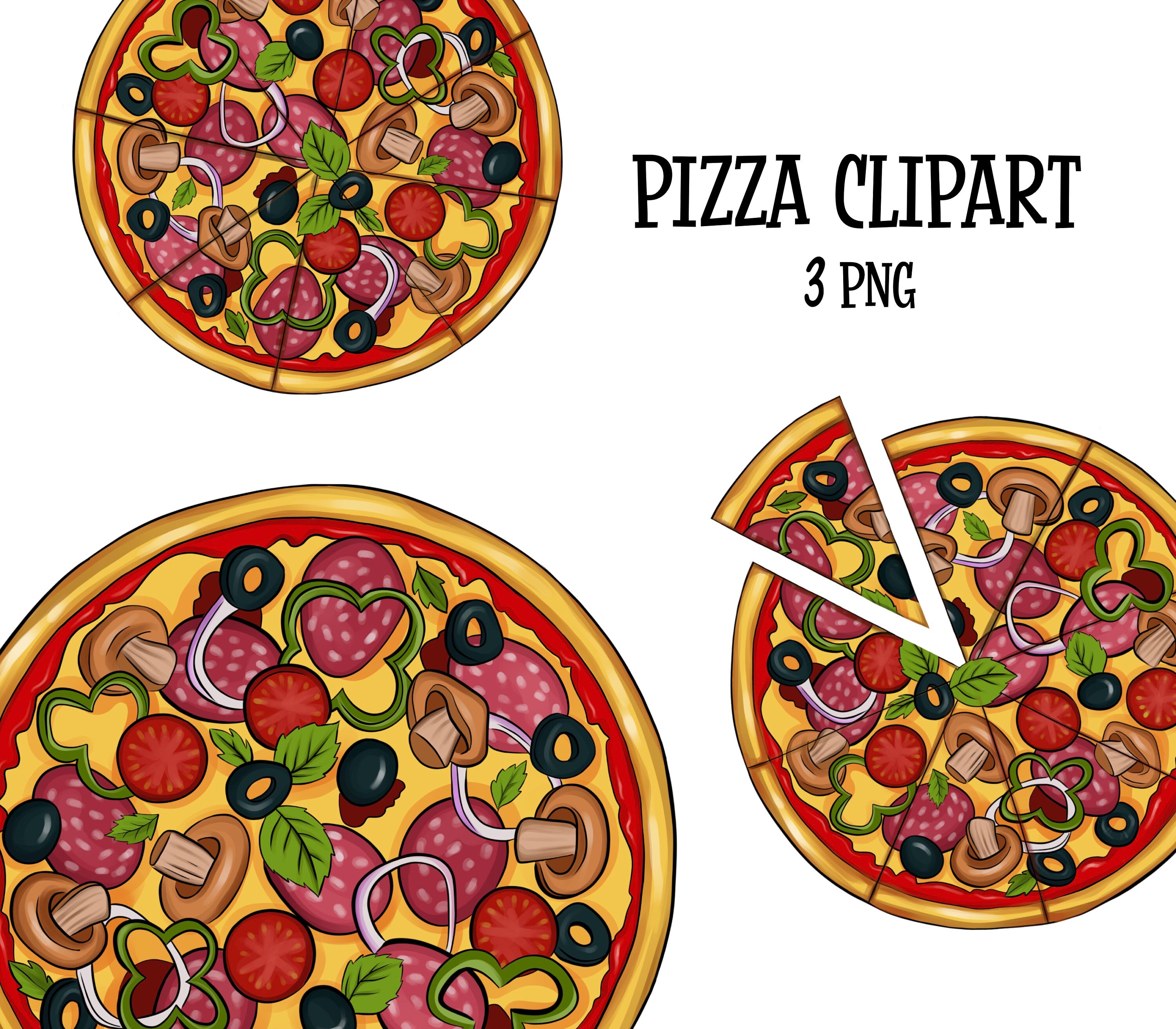 Pizza Clipart Pizza PNG Clipart de comida rápida Comida - Etsy México