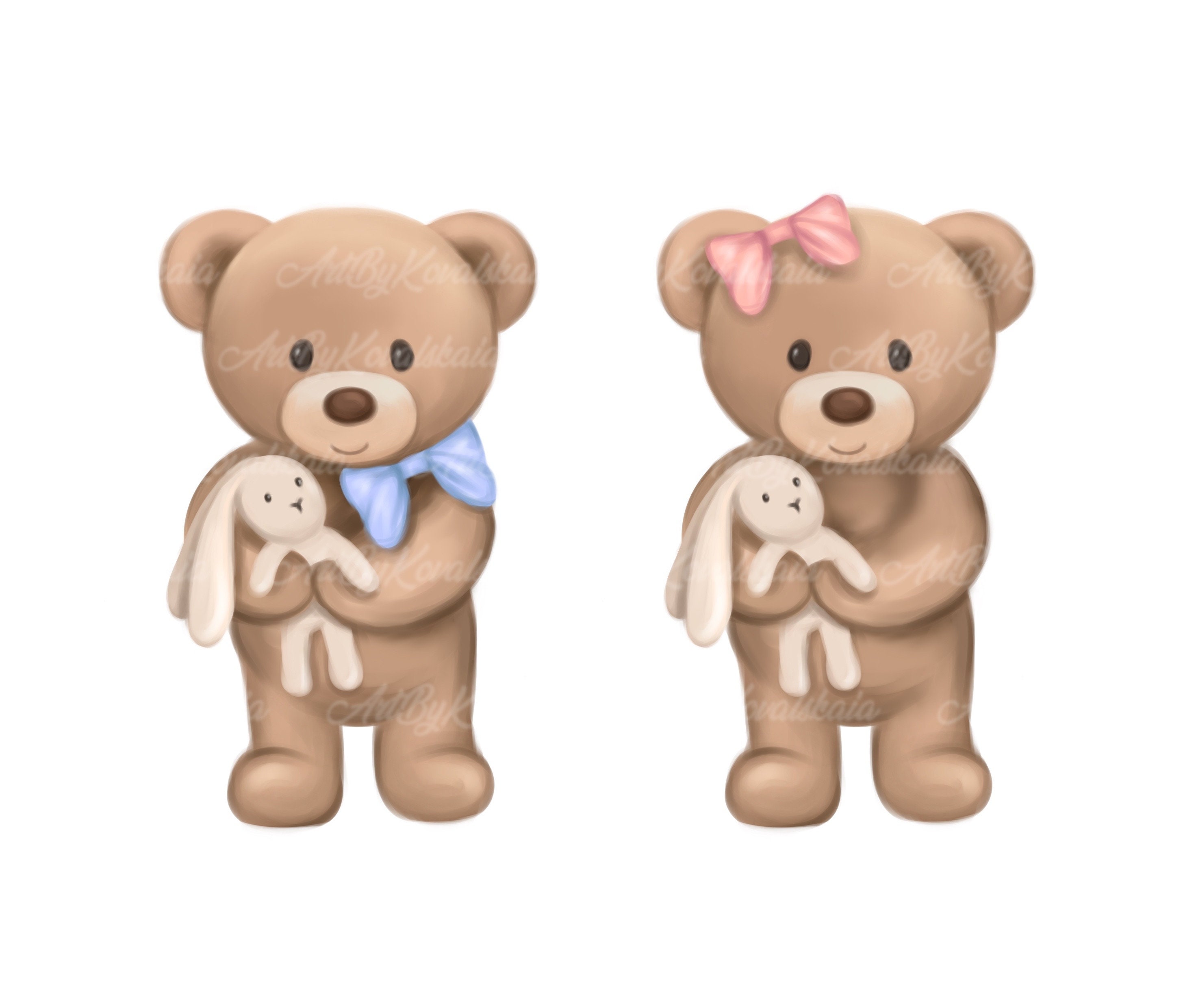 Two Teddy Bears Together Drawings