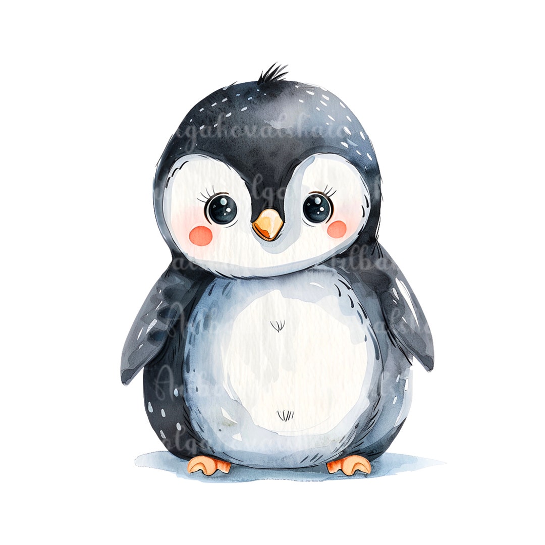 Penguin Clipart, Watercolor Penguin PNG, Digital Download - Etsy