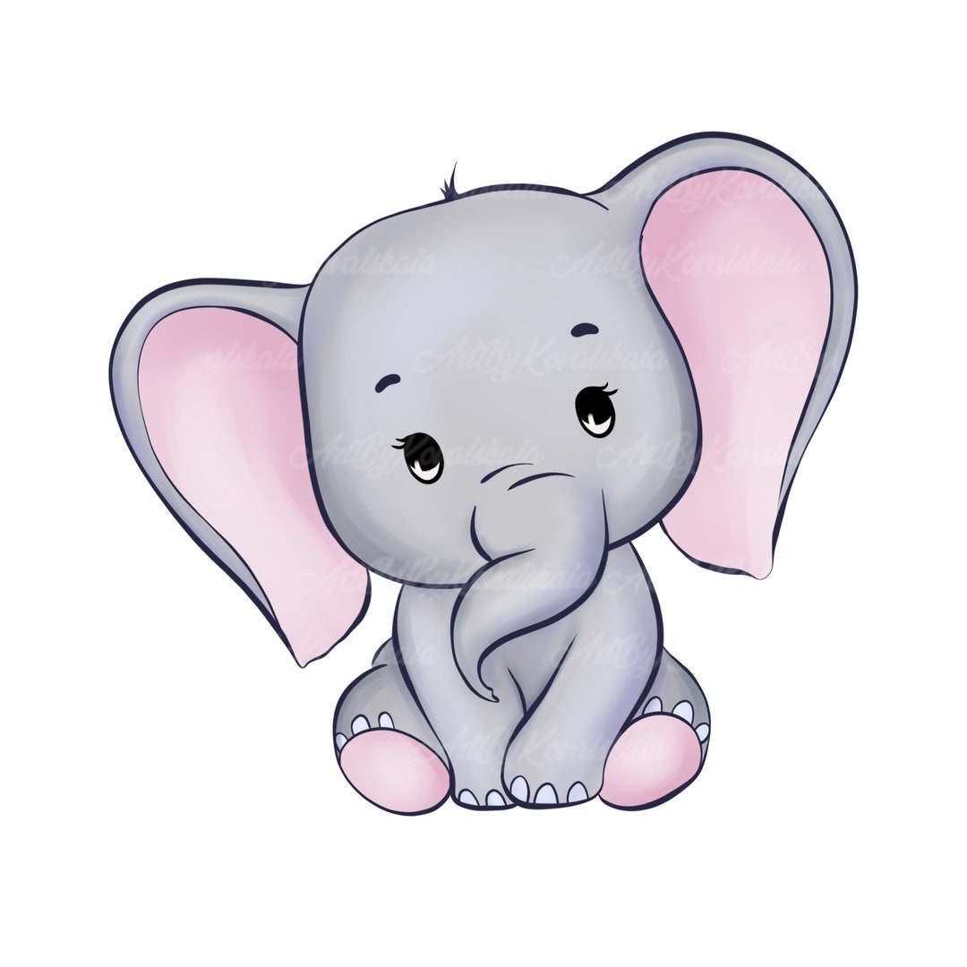 Elephant Clipart, Elephant Baby Shower, Elephant PNG, Baby Shower Girl ...