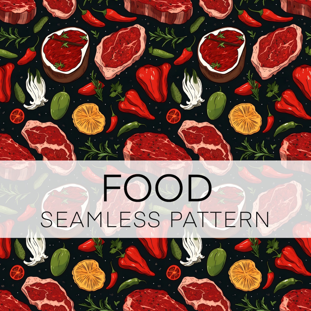 Meat Seamless Pattern, Steak, Food, Digital Paper, DIGITAL DOWNLOAD - Etsy