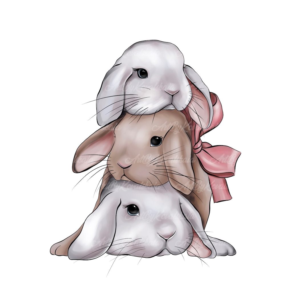 Bunny Clipart, Cute Bunny PNG, Rabbits, Digital Download - Etsy