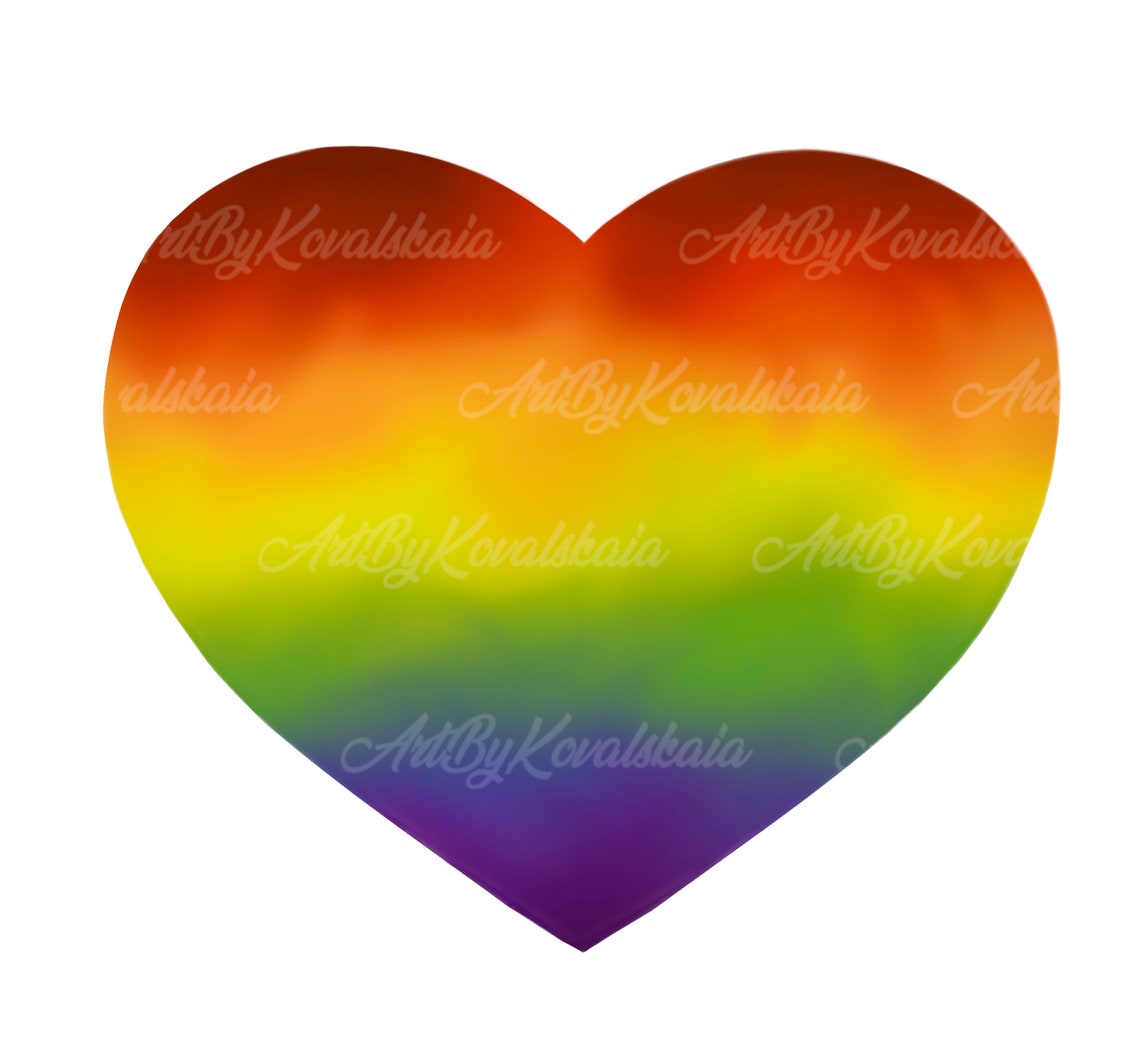 Rainbow Heart PNG, LGBTQ Pride, LGBTQ Clipart, Watercolor Heart ...