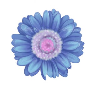 Flower Clipart, Blue Flower PNG, Gerbera PNG, Digital Download - Etsy