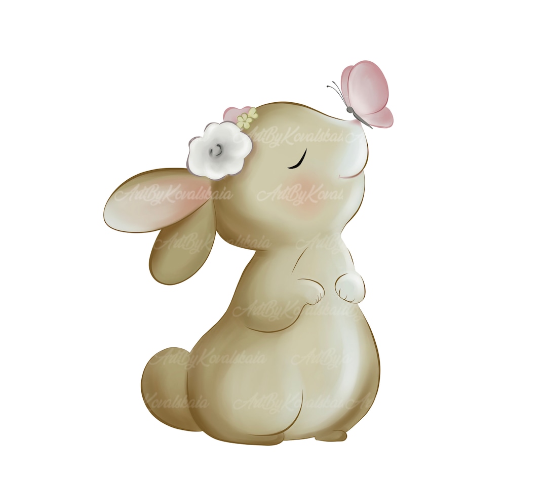 Bunny Clipart, Cute Bunny PNG, Rabbit, Digital Download - Etsy